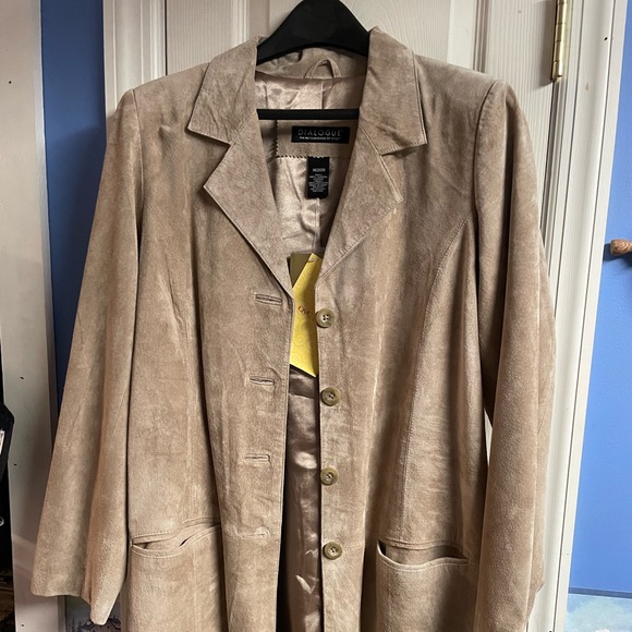 Dialogue | Jackets & Coats | Dialogue Womans Leather Jacket Coat New ...